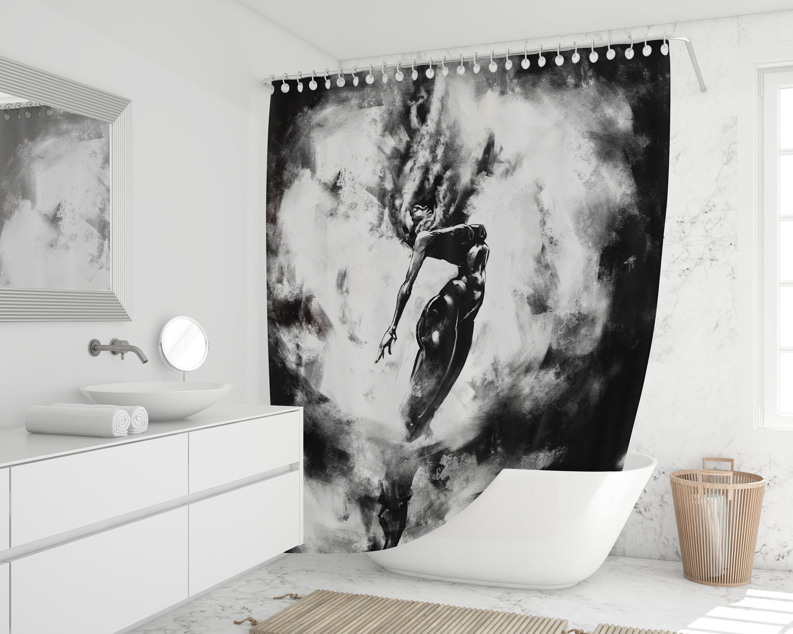 Goth Shower Curtain 7174 Aesthetic Grunge - Etsy