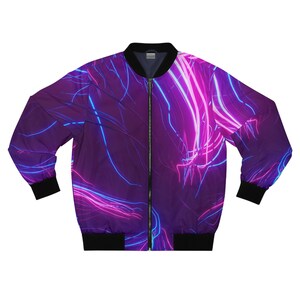 Men's Bomber Jacket, Cyberpunk Jacket, Zip up Jacket, Futuristic Jacket ...