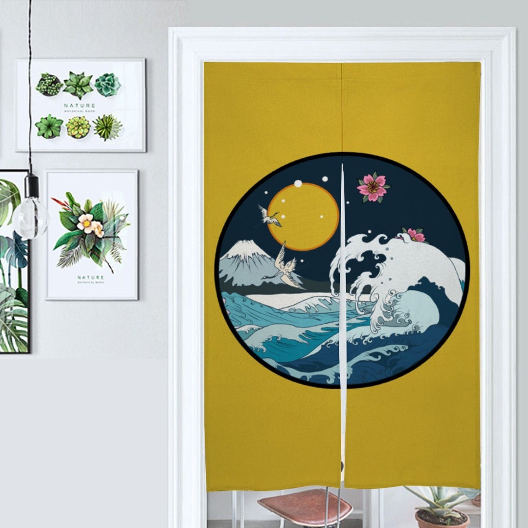Japanese Noren Curtain 34" X 56", Traditional Japanese Curtains, Mount ...