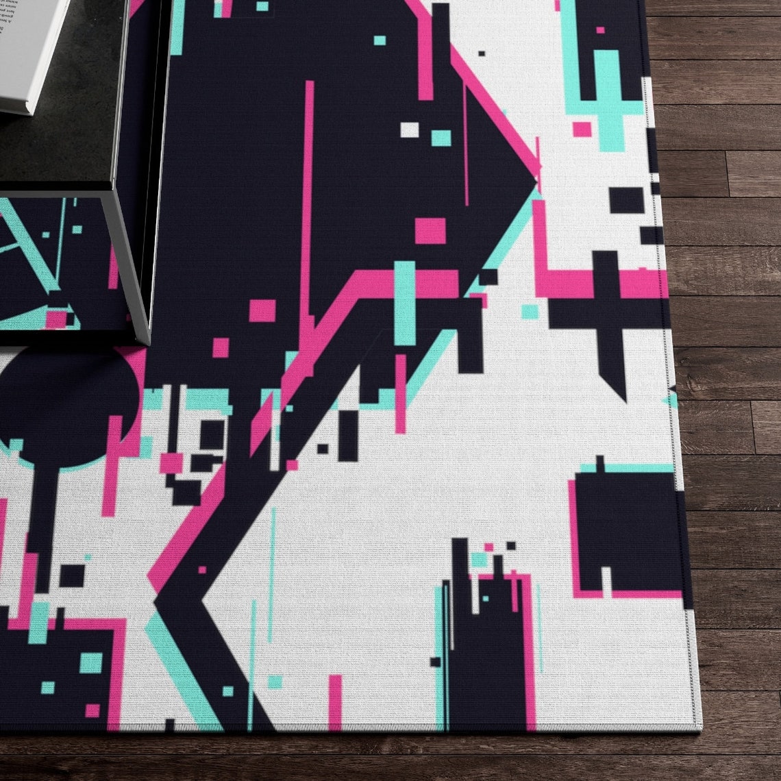Cyberpunk Decor Glitch Dornier Rug Abstract Art Gaming - Etsy