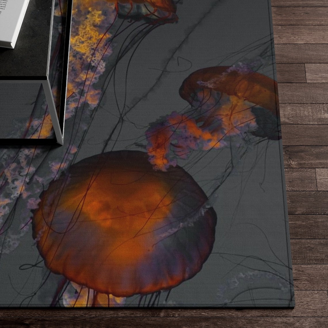 Watercolor Jellyfish Aesthetic Rug Strange Rug Trendy Rug - Etsy