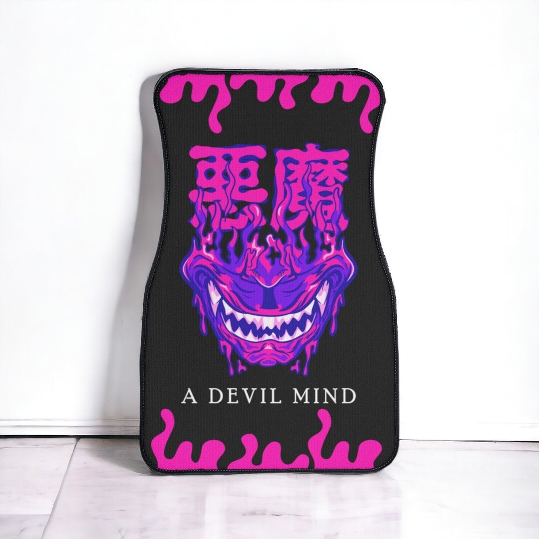 Oni Demon Art Print, Car Floor Mat, Japanese Demon Print, Cute Car ...