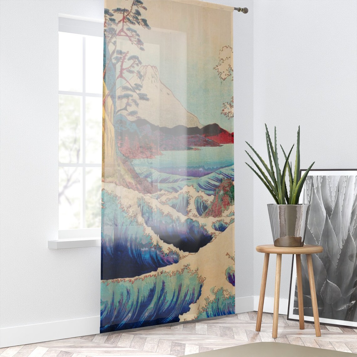 Great Wave off Kanagawa, Cool Window Curtains (50" × 84") Sheer Curtain ...