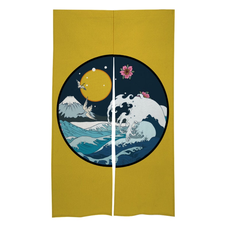 Japanese Noren Curtain 34" X 56", Traditional Japanese Curtains, Mount ...