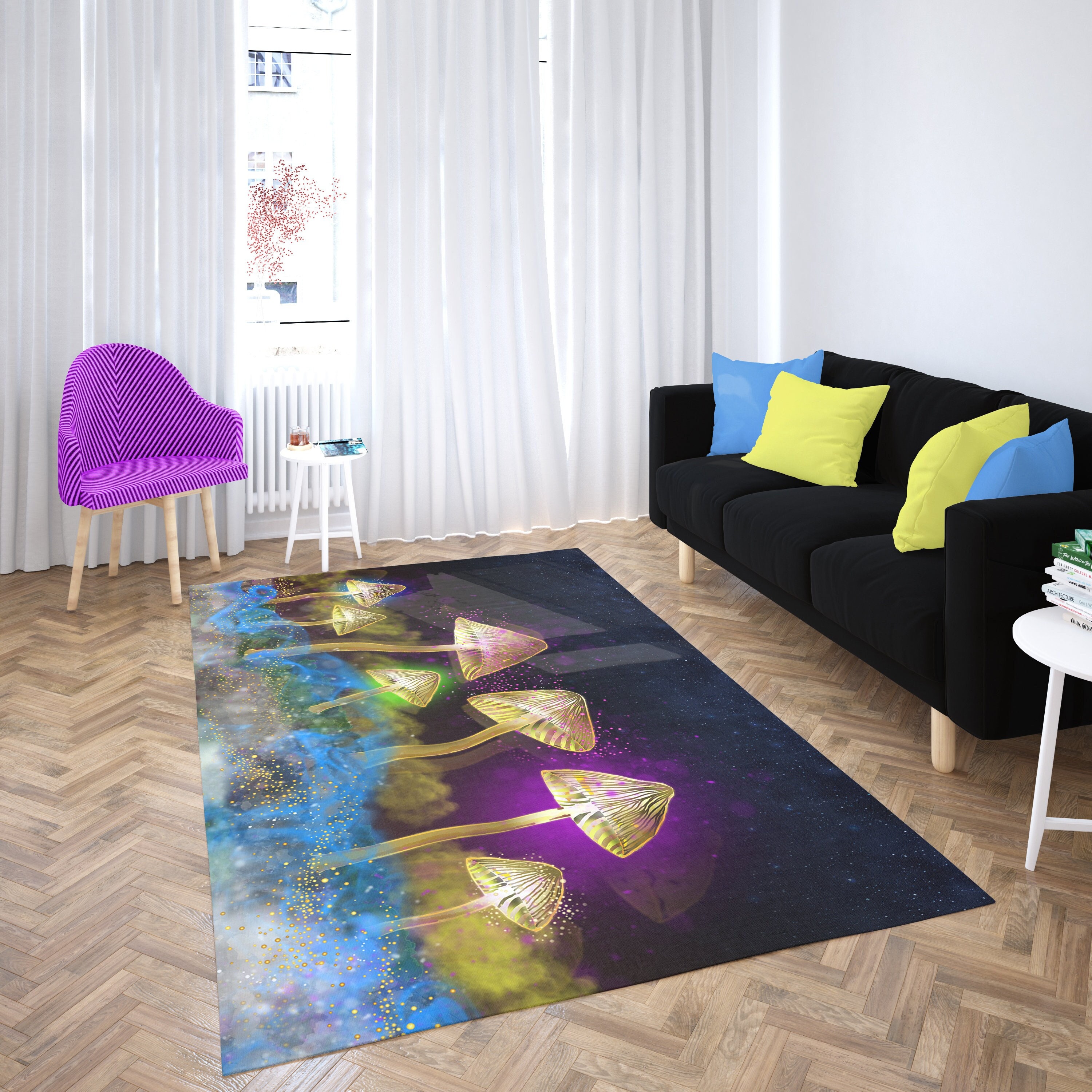 Mushroom Rug Aesthetic Rug Psychedelic Strange Rug Trendy | Etsy