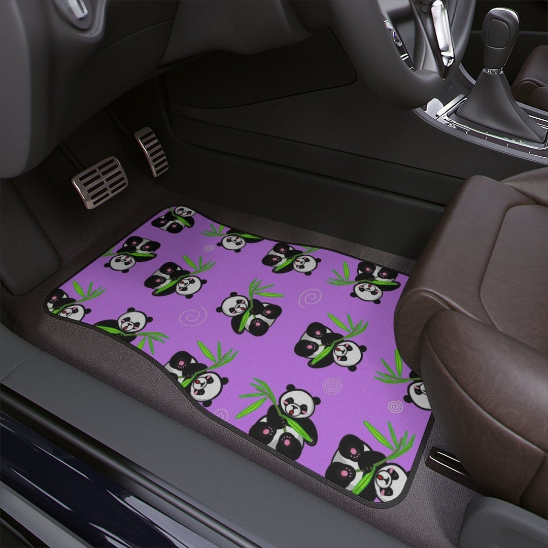 Kawaii Panda Bear Car Floor Mat, Kawaii Mat, Purple, Anime Car Floor ...