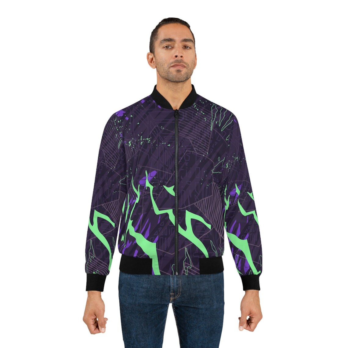 Men's Bomber Cyberpunk Jacket, Zip up Jacket, Futuristic Jacket ...
