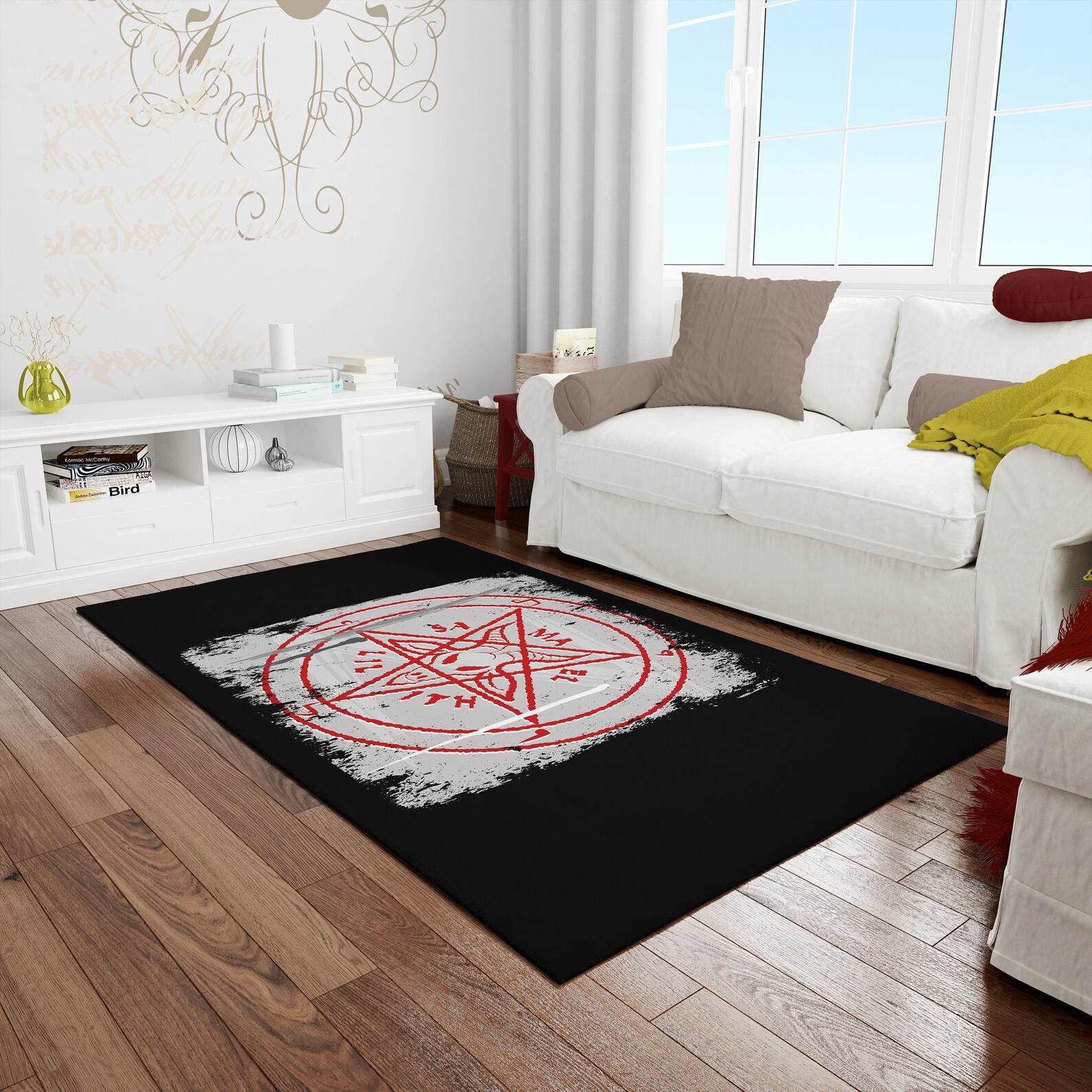 Pentagram Rug Pentacle Dornier Rug Satanic Occult Decor - Etsy