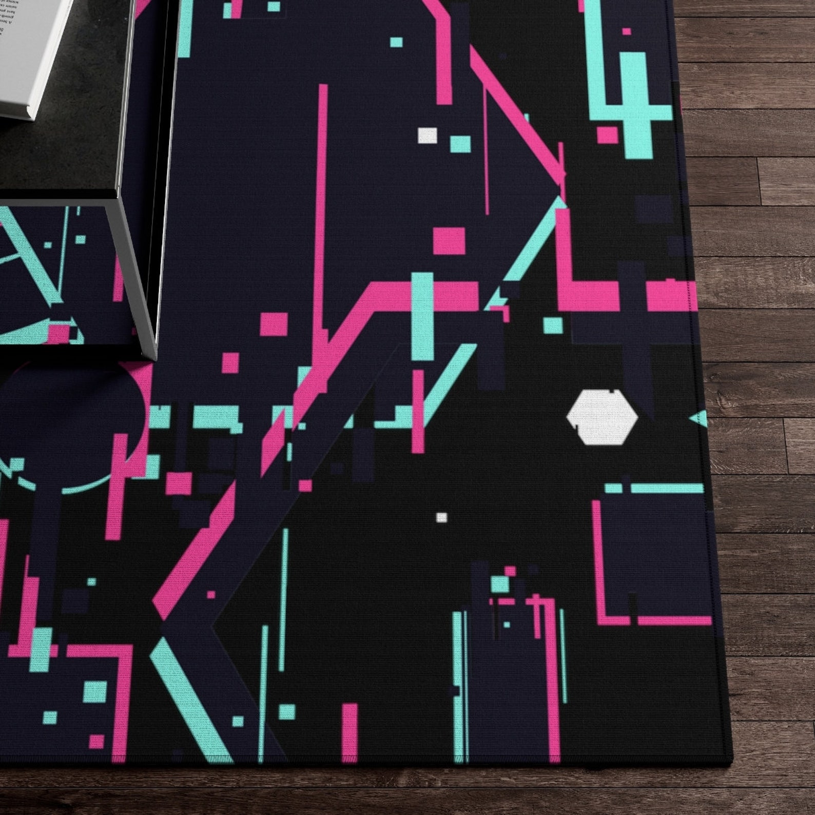 Cyberpunk Decor Glitch Dornier Rug Abstract Art Gaming | Etsy
