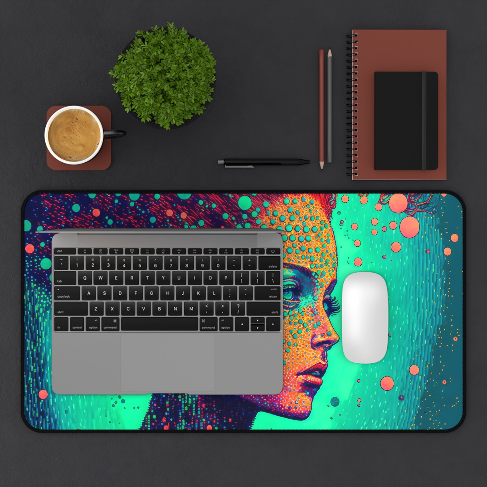 Cyberpunk Mousepad Green Desk Pad Pop Art Manga Anime Girl - Etsy