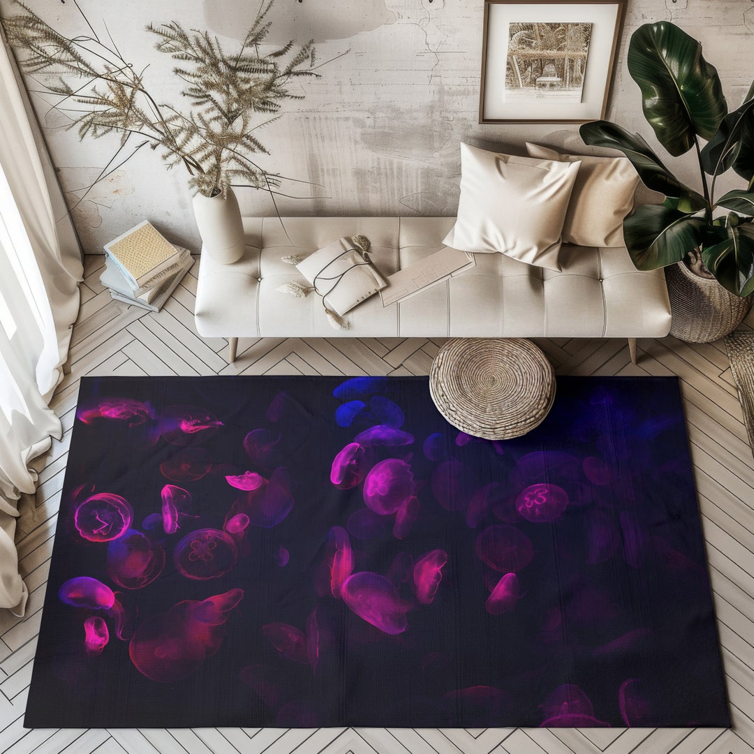 Watercolor Jellyfish - Aesthetic Rug, Strange Rug, Trendy Rug ...