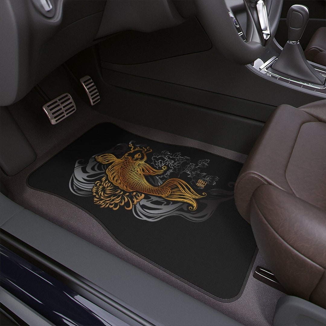 Vaporwave Car Floor Mat, Koi Fish, Goldfish, Cute Car Accessories for ...