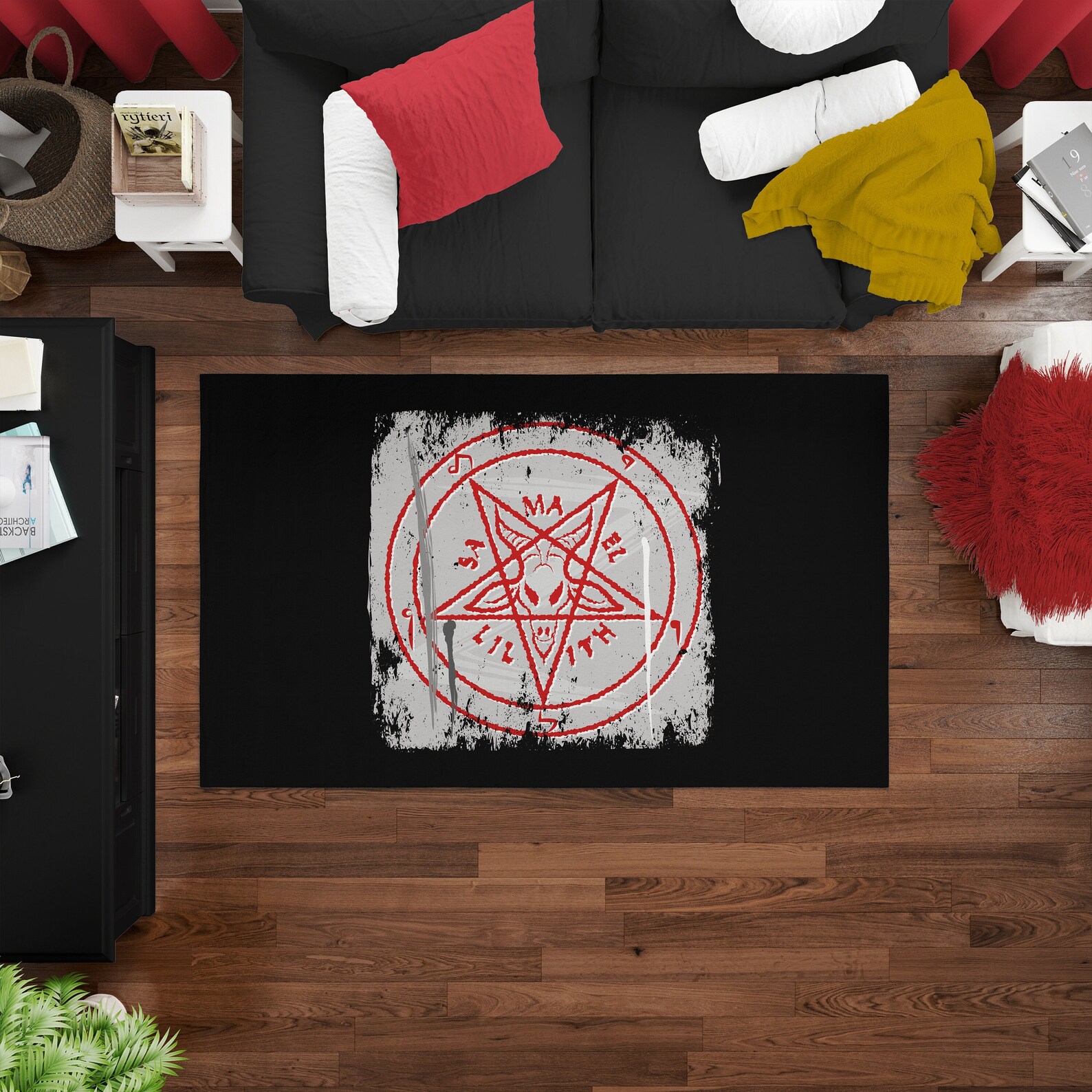 Pentagram Rug Pentacle Dornier Rug Satanic Occult Decor - Etsy