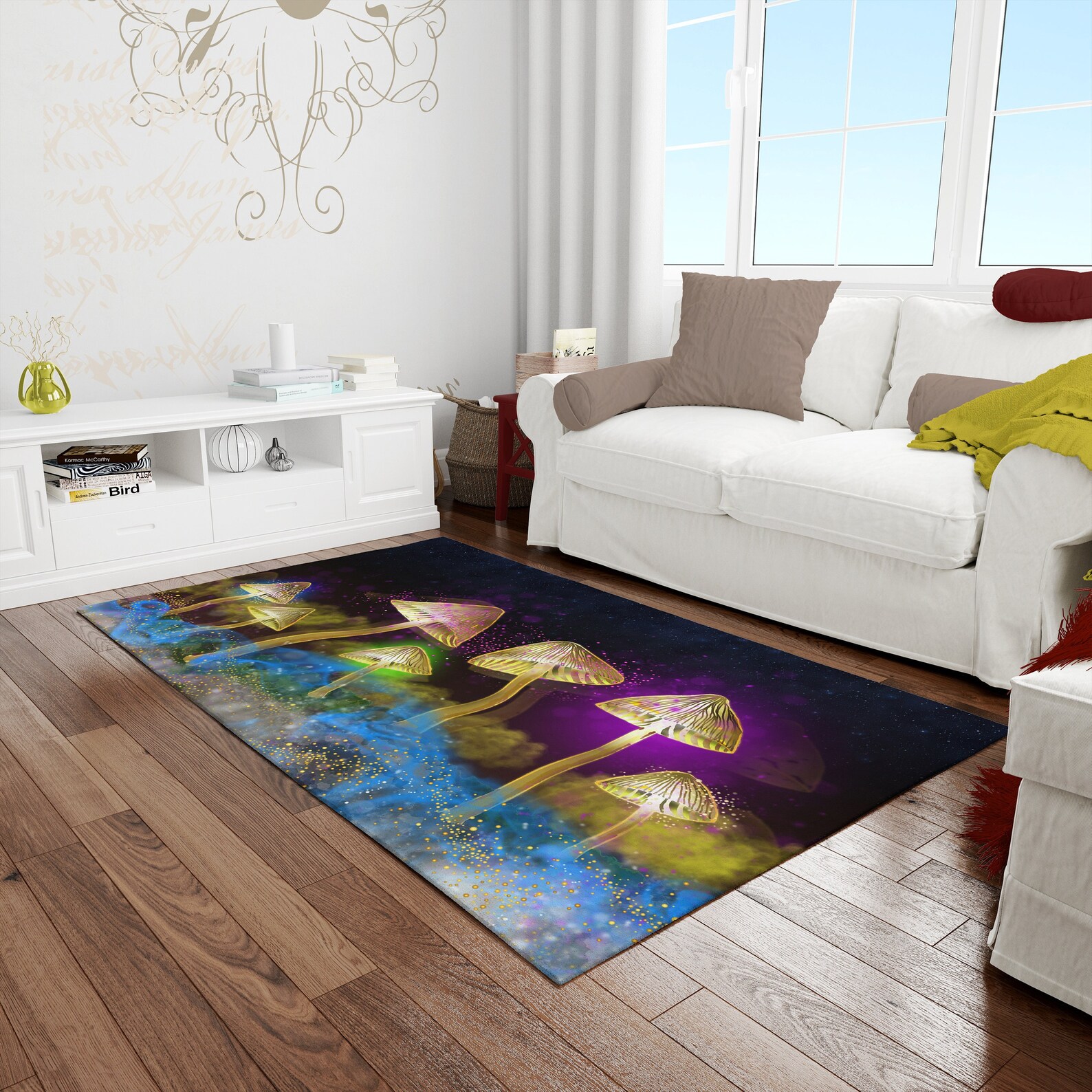 Mushroom Rug Aesthetic Rug Psychedelic Strange Rug Trendy - Etsy