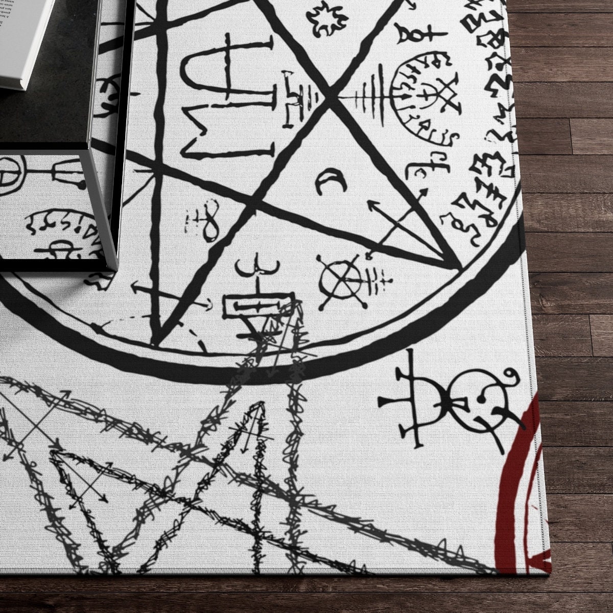 Pentagram Rug Baphomet Dornier Rug Satanic Occult Decor | Etsy