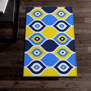 Evil Eye Rug Unique Dornier Rug, Evil Eye Print, Groovy Home Decor ...