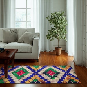 Green Checkered Rug - Checkerboard Rug, Green Checker Rug, Retro Rug ...