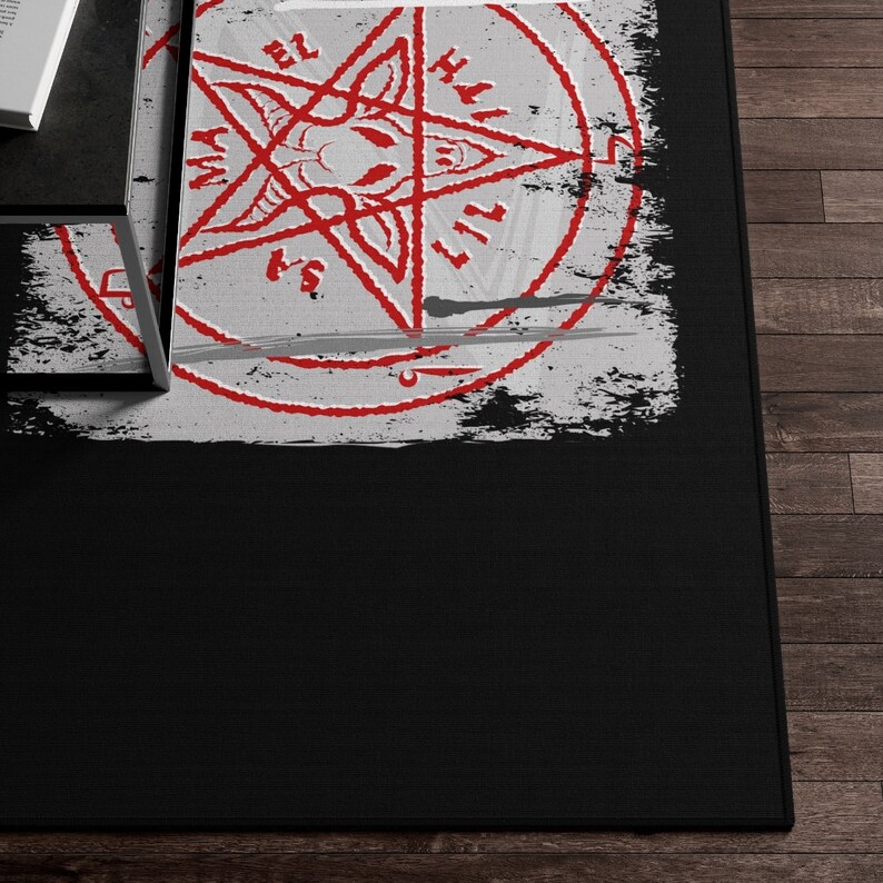 Pentagram Rug Pentacle Dornier Rug Satanic Occult Decor - Etsy