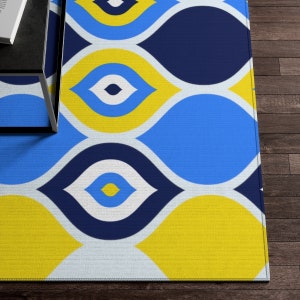 Evil Eye Rug Unique Dornier Rug, Evil Eye Print, Groovy Home Decor ...