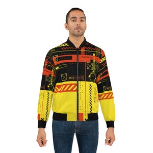 Men's Bomber Cyberpunk Jacket, Zip up Jacket, Futuristic Jacket ...