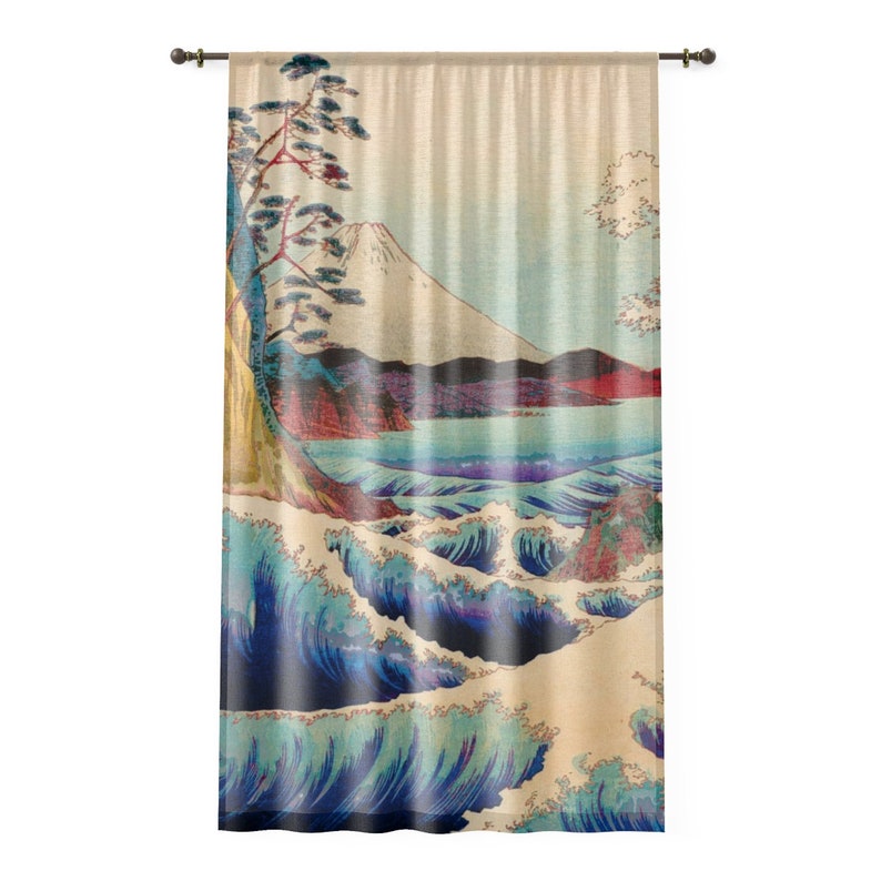 Great Wave off Kanagawa, Cool Window Curtains (50" × 84") Sheer Curtain ...