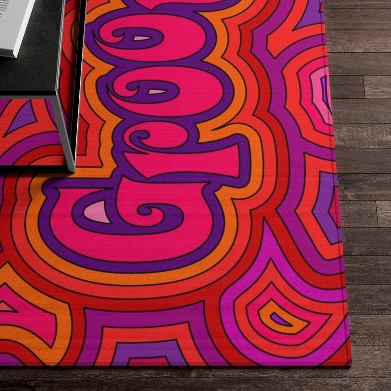 Groovy Rug Unique Dornier Rug Groovy Home Decor Colorful | Etsy