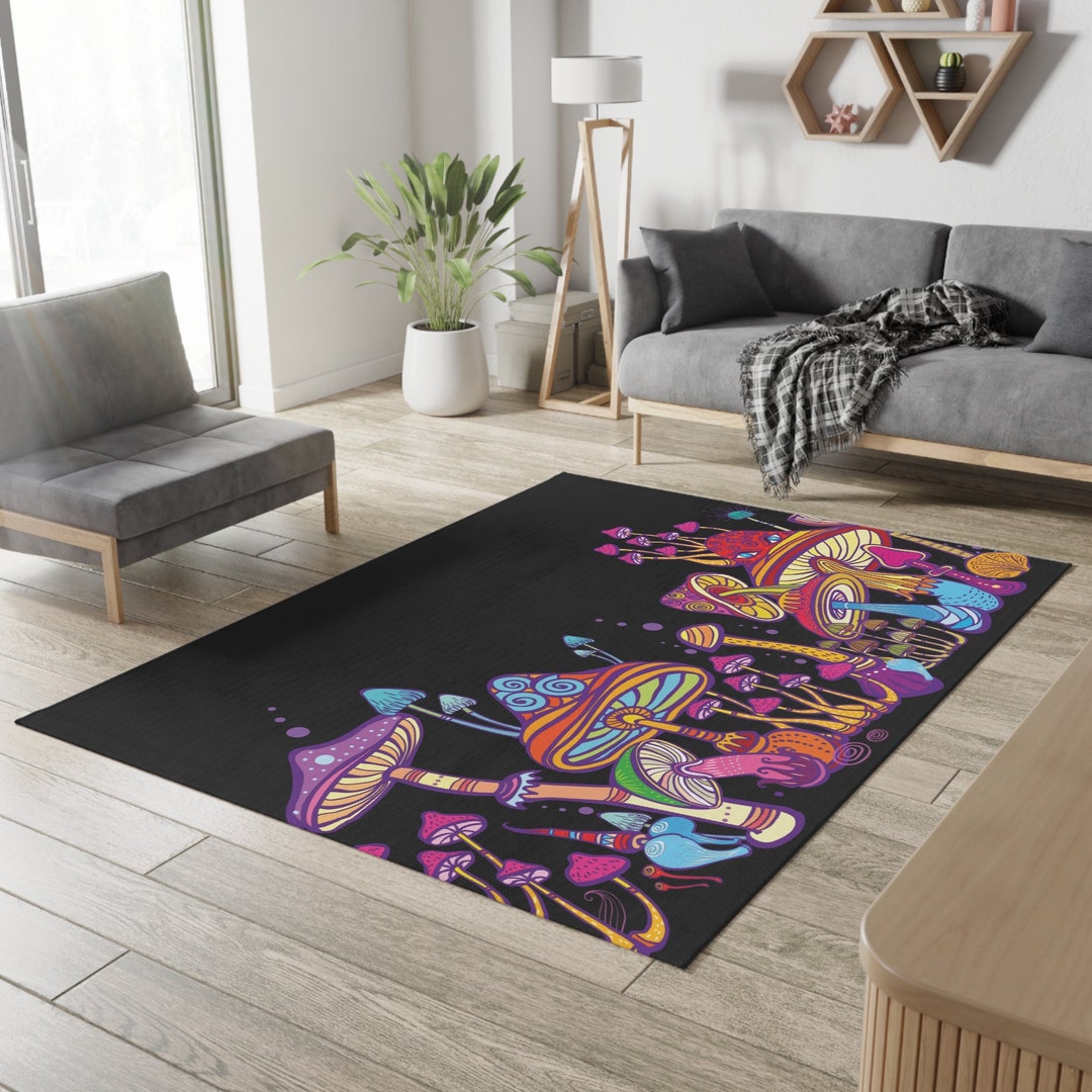Magic Mushroom Rug Unique Dornier Rug Hippie Stoner - Etsy