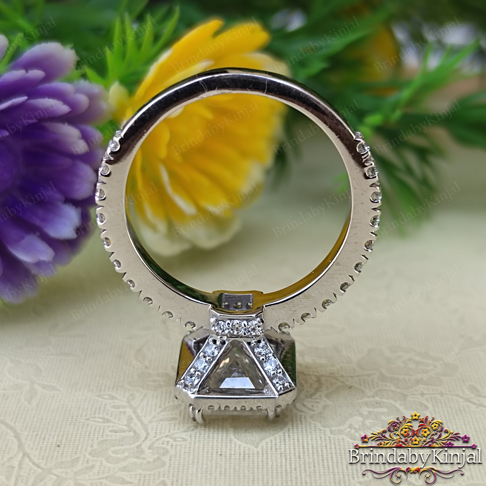 Halo 9x7mm Emerald Cut Moissanite Engagement Ring 2 50ct Emerald Cut