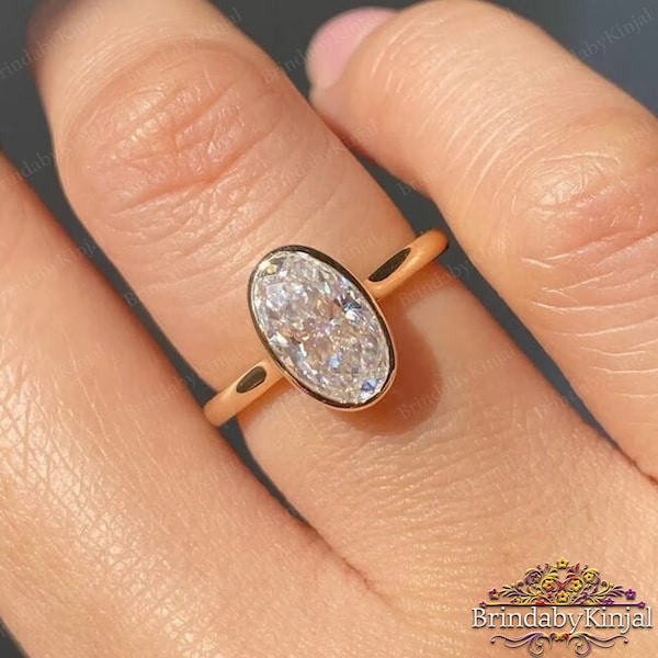 Oval Bezel Ring - Etsy