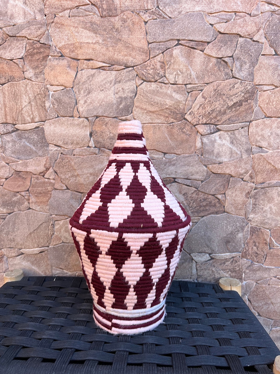 Moroccan Berber Basket, African Decorative Basket , Colorful Vintage ...