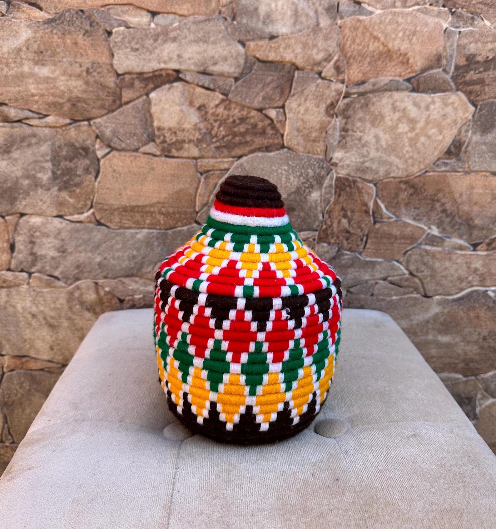 Moroccan Berber Basket, African Decorative Basket , Colorful Vintage ...