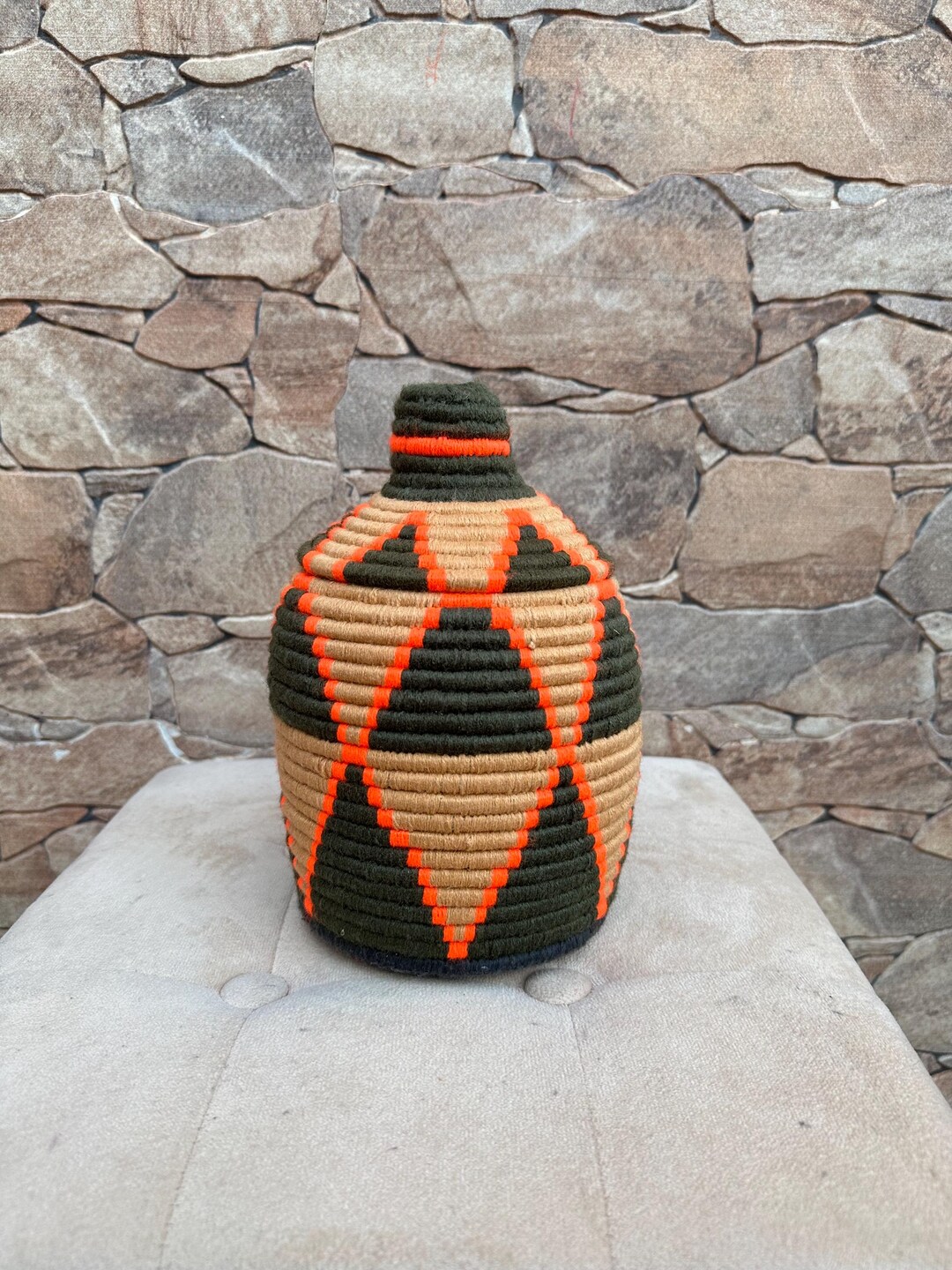 Moroccan Berber Basket, African Decorative Basket , Colorful Vintage ...