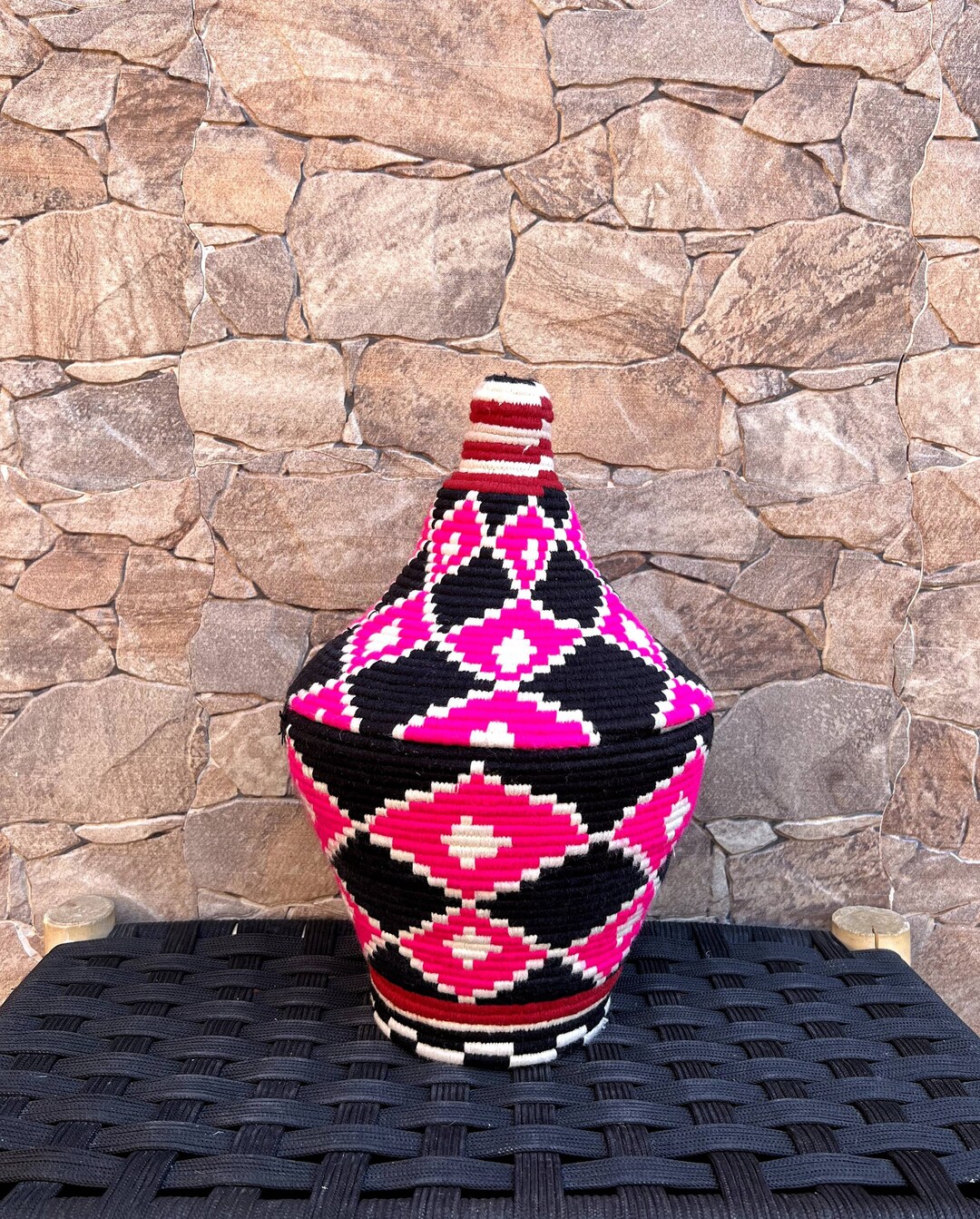 Moroccan Berber Basket, African Decorative Basket , Colorful Vintage ...