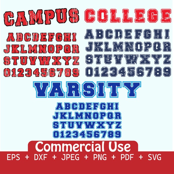 Varsity Font - Etsy