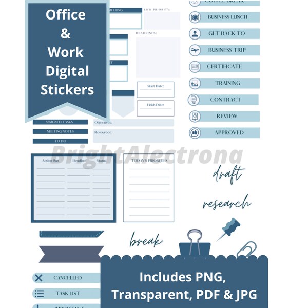 Office Work Stickers - Etsy