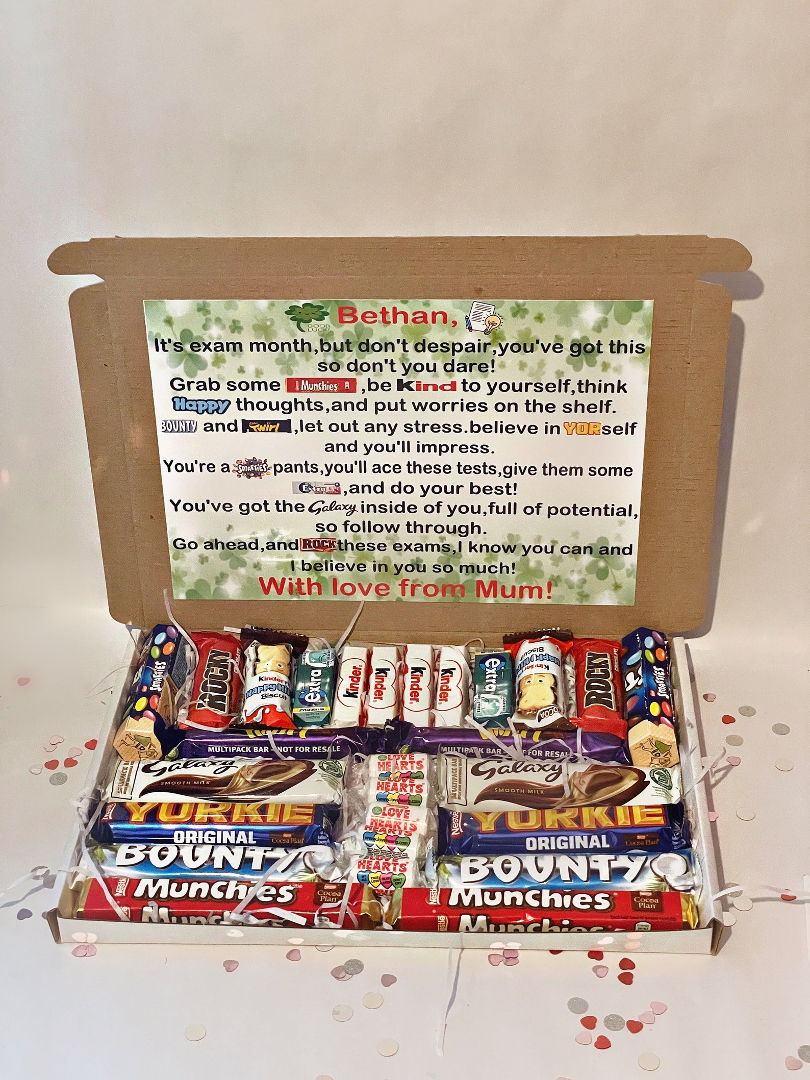 Exam Survival Kit Box , Good Luck on Your Exams Chocolate Poem Box ...