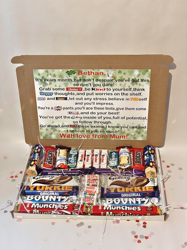 Exam Survival Kit Box , Good Luck on Your Exams Chocolate Poem Box ...