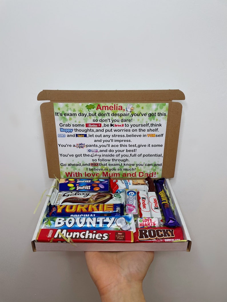 Exam Survival Kit Box , Good Luck on Your Exams Chocolate Poem Box ...