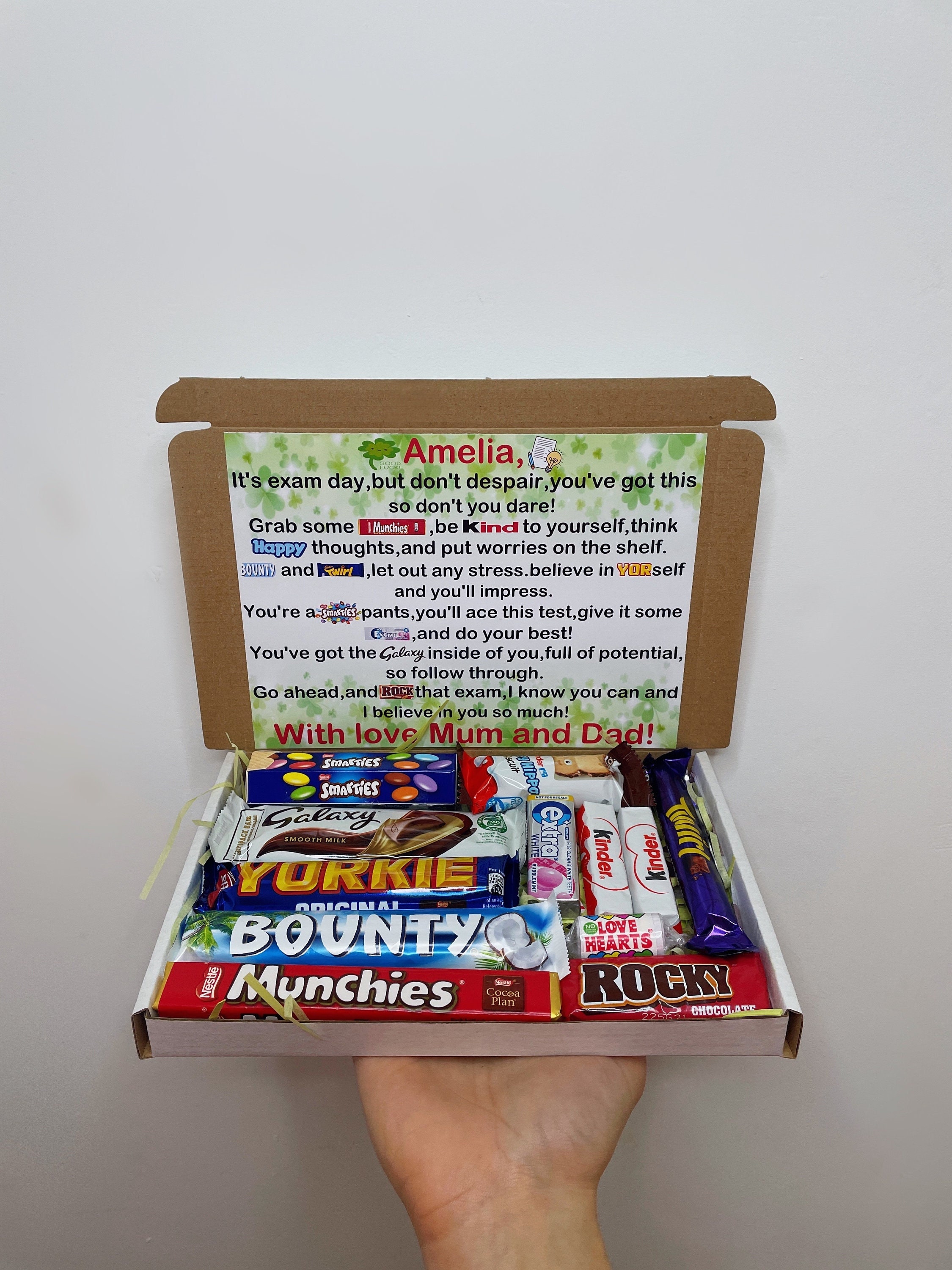 Exam Survival Kit Box , Good Luck on Your Exams Chocolate Poem Box ...
