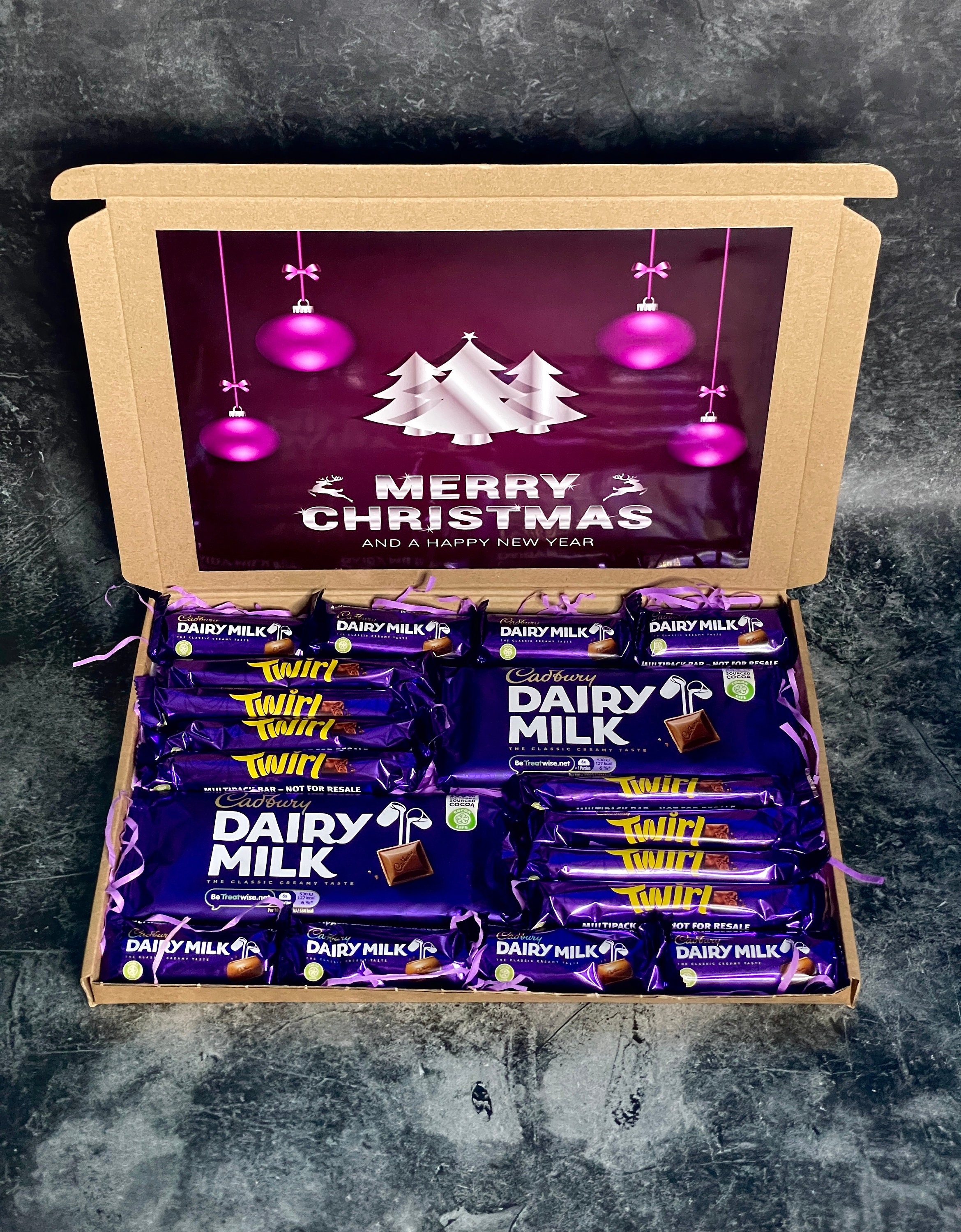 Christmas Cadbury Personalised Dairy Milk Twirl Gift Set Box Chocolate ...