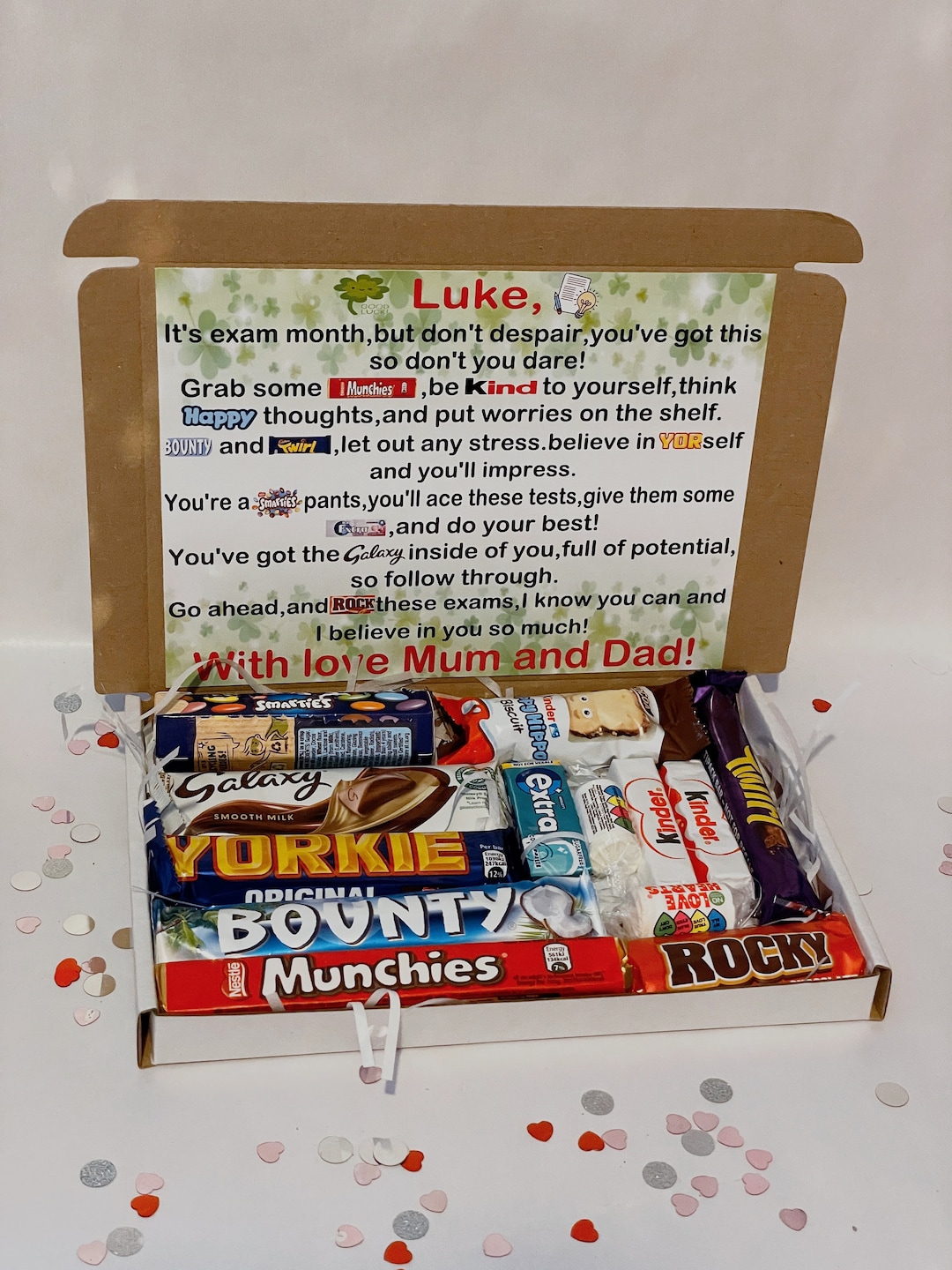 Exam Survival Kit Box , Good Luck on Your Exams Chocolate Poem Box ...