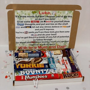 Exam Survival Kit Box , Good Luck on Your Exams Chocolate Poem Box ...