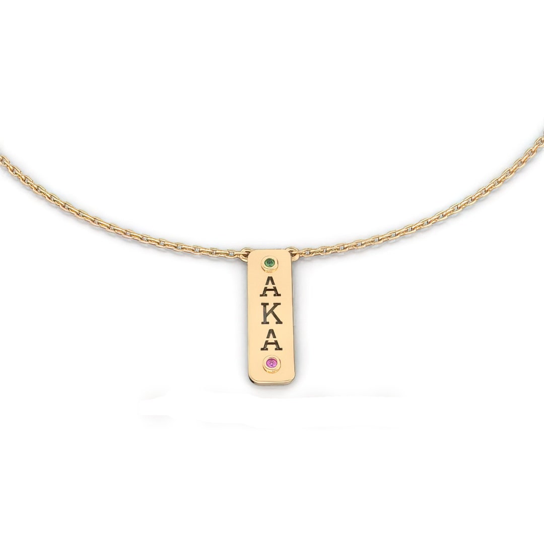 AKA, Alpha Kappa Alpha Sorority Girl Necklace in 14k Gold - Etsy
