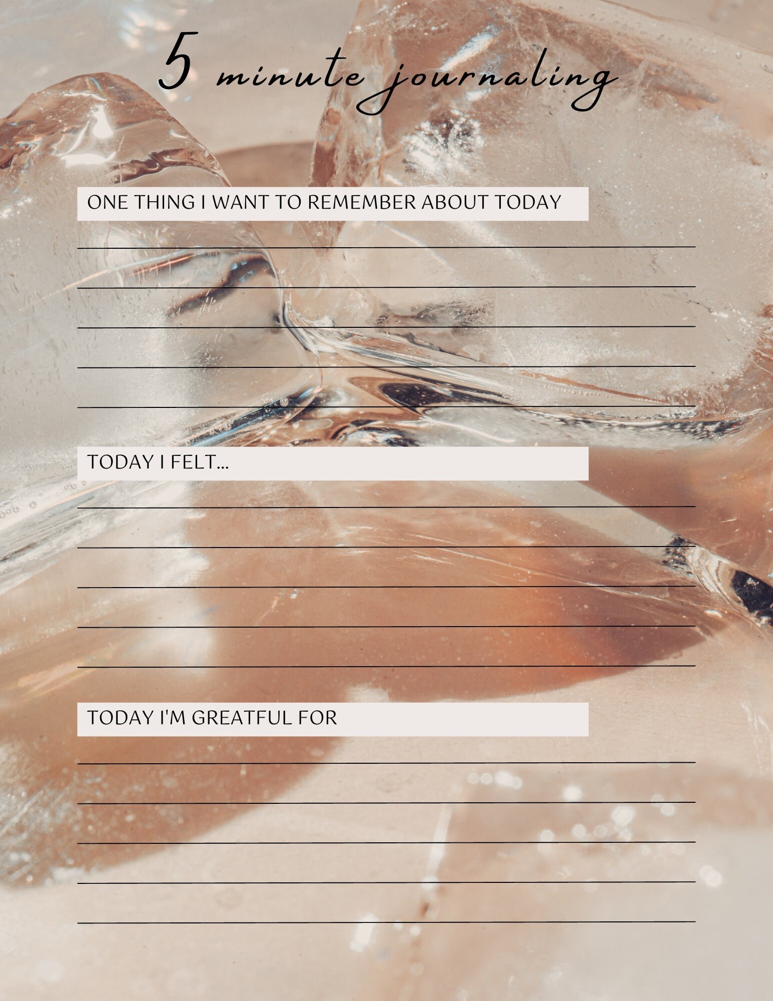 5 Minute Journal Digital Download - Etsy