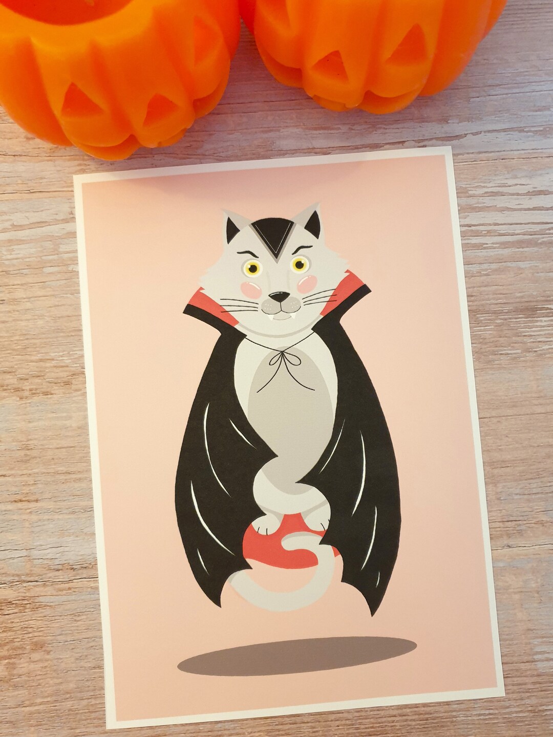 A5 Vampire Cat Art Print. Spooky Print. Vampire Art Print. Spooky Art ...