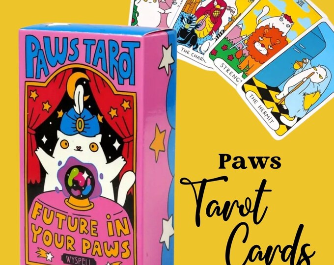 Tarot Card Deck 78 Cards, Paws Cat Tarot, Spiritual Guidance, Fortune ...