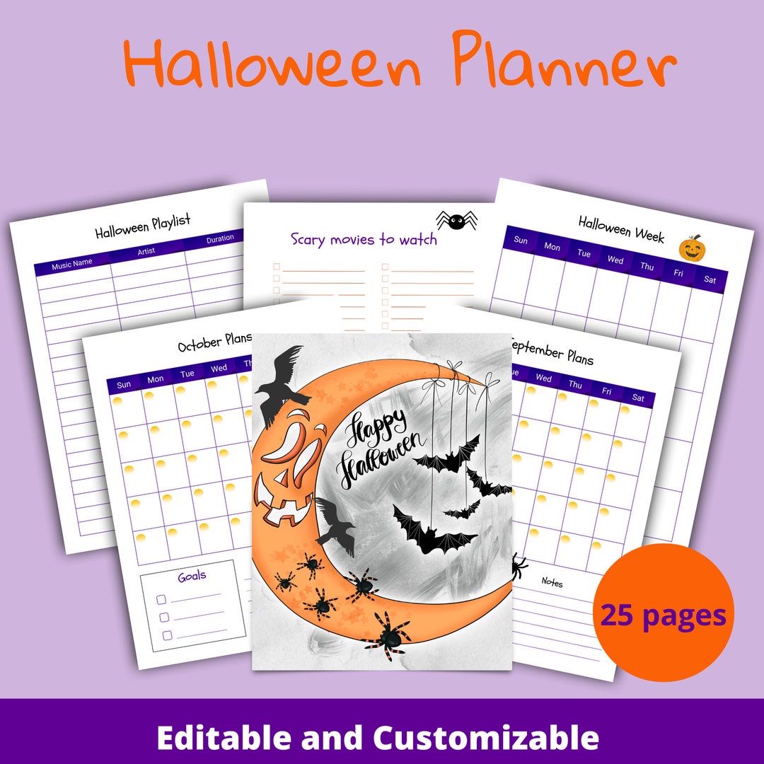 Halloween Planner Printable Holiday Planner US Letter Size Planner - Etsy