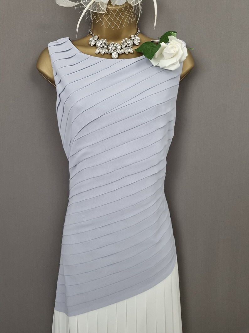 Condici Dress & Jacket Size 12 Silver Ivory Mother of the Bride/groom ...