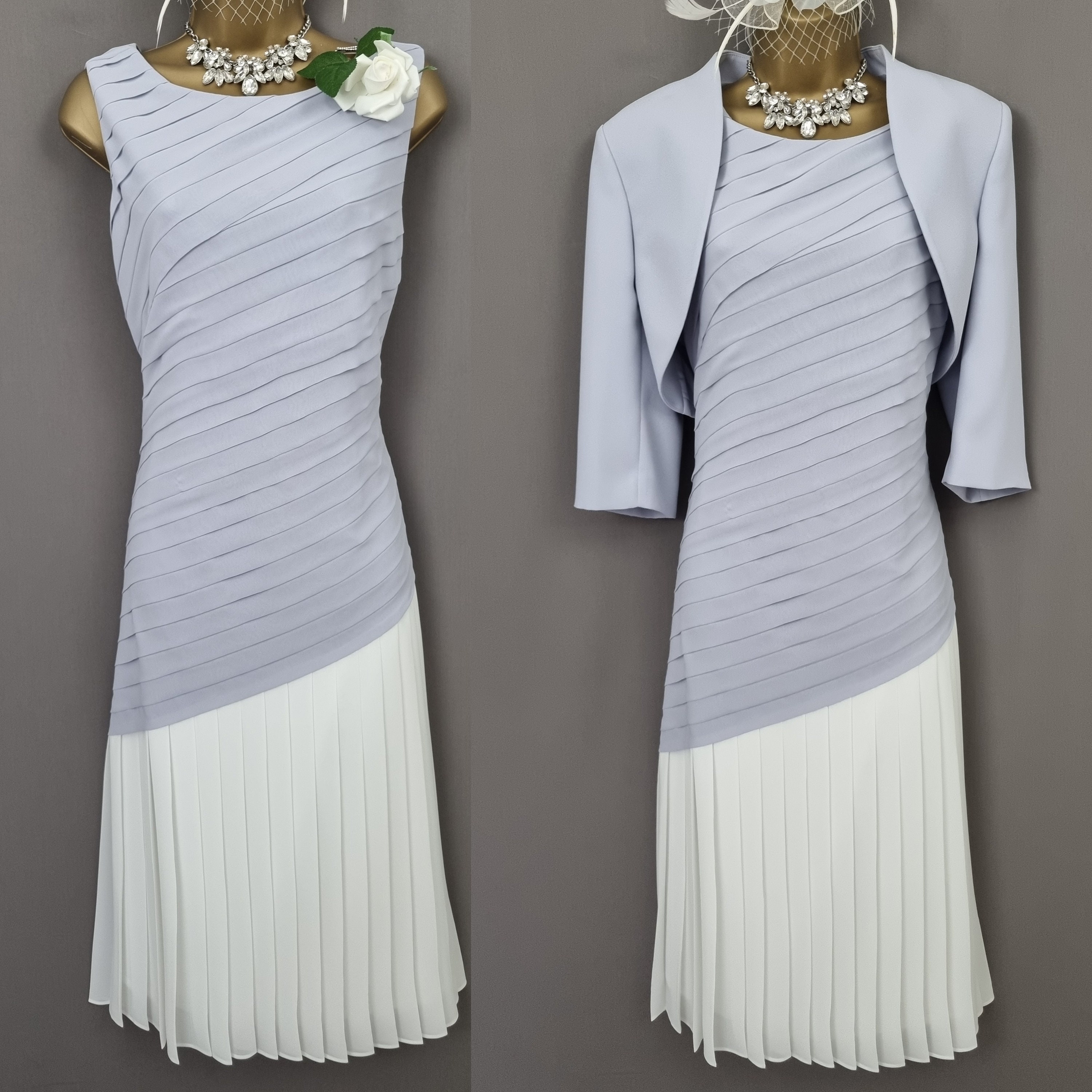 Condici Dress & Jacket Size 12 Silver Ivory Mother of the - Etsy