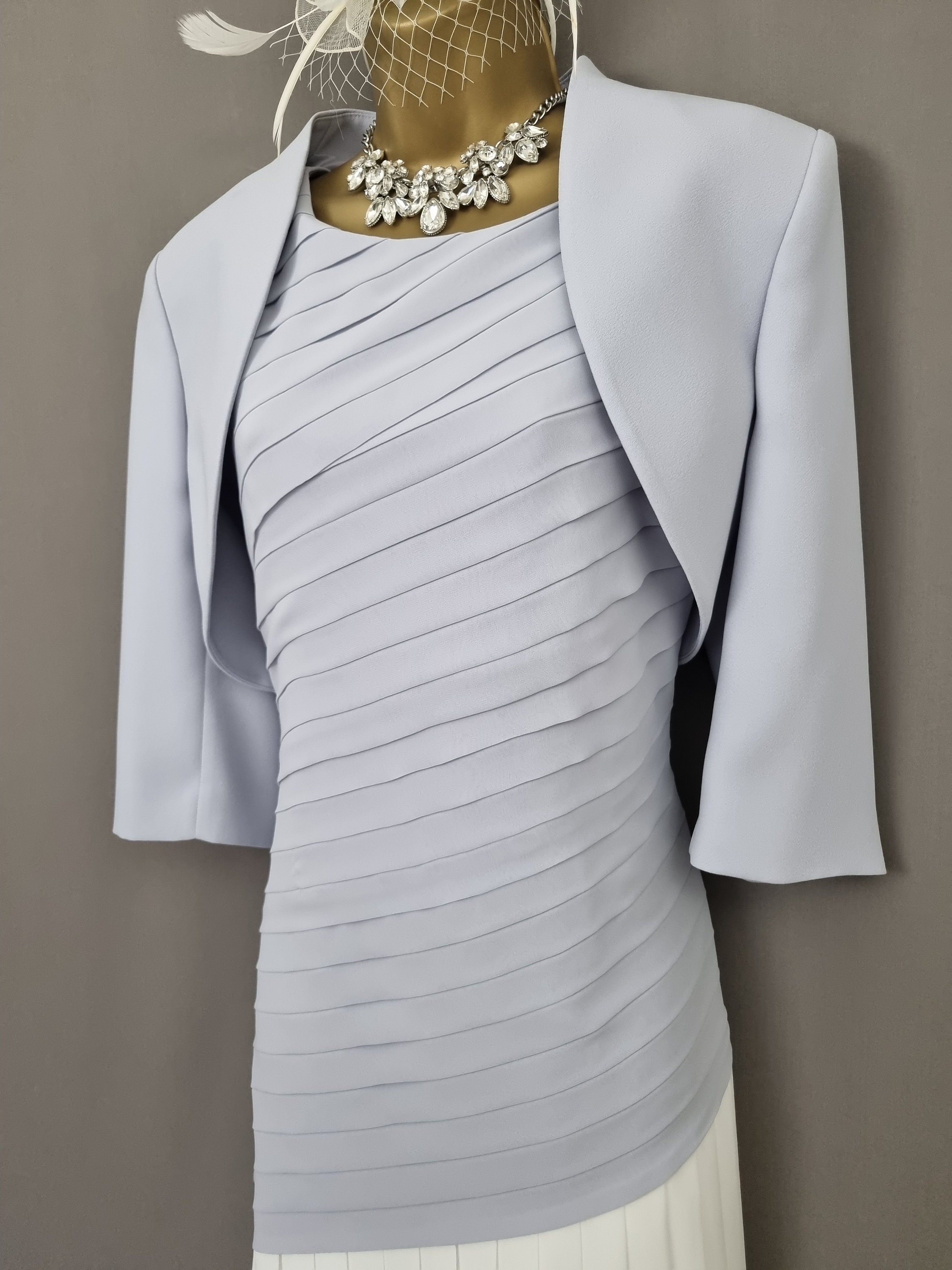 Condici Dress & Jacket Size 12 Silver Ivory Mother of the - Etsy